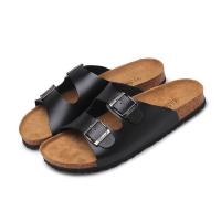 China summer comfortable beach walking soft flat faux suede wooden men women slippers sandals for sale