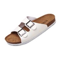 China summer comfortable beach walking soft flat faux suede wooden men women slippers sandals for sale