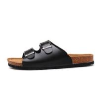 China summer comfortable beach walking soft flat faux suede wooden men women slippers sandals for sale