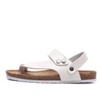 China Pure Color Summer Beach Shoes With Metal Buckle  Low Wood  Solid Pattern for sale