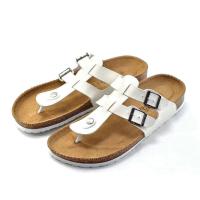 China New Design Black Unisex Slides Sandals PU Leather Double Strap Flat Soft Cork Sandals slippers for men rubber for sale