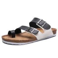 China Black Antislip tpr Outsole Summer Beach Two Strap Cork Sandals Slipper for men for sale