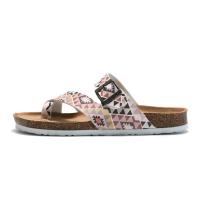 China Women geometry Print rubber flat sole Sandal Summer Autumn Beach Slippers For Ladies new design cork slipper for sale