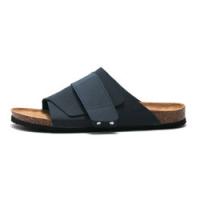 China 2021 ladies new fashion Adjustable buckles solid color cork bottom flat sandals and slippers women's outer wear home slippers for sale