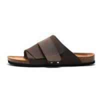 China 2021 ladies new fashion Adjustable buckles solid color cork bottom flat sandals and slippers women's outer wear home slippers for sale