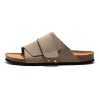 China 2021 ladies new fashion Adjustable buckles solid color cork bottom flat sandals and slippers women's outer wear home slippers for sale