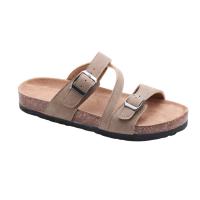 China Ladies New Style Popular Soft Wooden Sole Metal Buckles Open Toe Women Comfort Casual Slippers platform slide sandals for sale