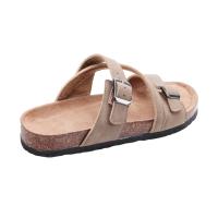 China Ladies New Style Popular Soft Wooden Sole Metal Buckles Open Toe Women Comfort Casual Slippers platform slide sandals for sale