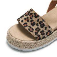 China Children  Cute Breathable Beach Shoes Brown Leopard Pattern Thick Sole   Beach Shoes for sale