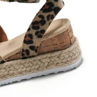China Children  Cute Breathable Beach Shoes Brown Leopard Pattern Thick Sole   Beach Shoes for sale