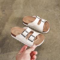 China Comfortable Cork Sole Children Slipper Shoes Summer Fashionable Solid Color Unisex for sale