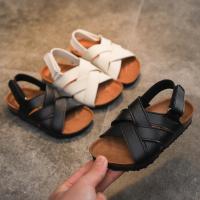 China PU Upper Children Slipper Cork Sole Breathable Hard Wearing  Children Slipper for sale