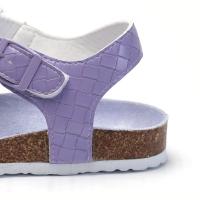 China Women's flip flop flat casual cork slides slippers buckle strap flat summer cork women solid color Beach  sandals for sale