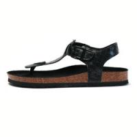 China Women's flip flop flat casual cork slides slippers buckle strap flat summer cork women solid color Beach  sandals for sale