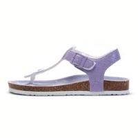 China Women's flip flop flat casual cork slides slippers buckle strap flat summer cork women solid color Beach  sandals for sale