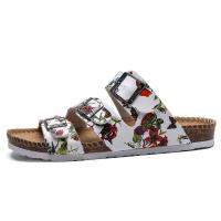China new design Wood Women Cork sandals  Lady house indoor and outdoor slippers white platform sandal for sale