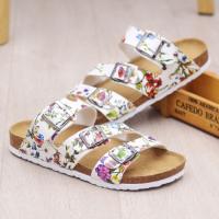 China new design Wood Women Cork sandals  Lady house indoor and outdoor slippers white platform sandal for sale
