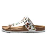 China 2020 spring new arrival sandals women  metal buckle slippers low wood heel sandals house shoes white platform sandal for sale