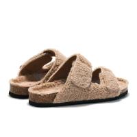 China New arrival summer ladies winter home shoes faux fur slides women fluffy bedroom slippers women solid color sandals for sale