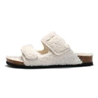 China New arrival summer ladies winter home shoes faux fur slides women fluffy bedroom slippers women solid color sandals for sale