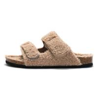China New arrival summer ladies winter home shoes faux fur slides women fluffy bedroom slippers women solid color sandals for sale