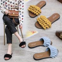China Simple Round Head  Beach Shoes Solid Color Lace Women Flat  Beach Shoes for sale