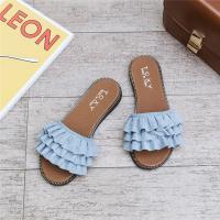 China Simple Round Head  Beach Shoes Solid Color Lace Women Flat  Beach Shoes for sale