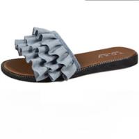 China Simple Round Head  Beach Shoes Solid Color Lace Women Flat  Beach Shoes for sale