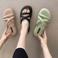 China Flat Bottom Summer Beach Shoes Non Slip Cross Strap Women Casual for sale