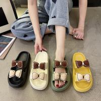 China Bowknot Upper Beach Shoes Women  Thick Bottom Non Slip  Beach Shoes for sale