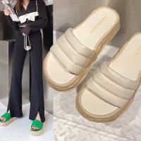 China Simple Style Summer Beach Shoes Cross Strap Thick Bottom Non Slip for sale