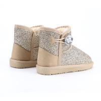 China Flat  Cute Children Snow Boots Bling Sequin  Thicken Warm Faux Fur for sale