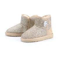 China Flat  Cute Children Snow Boots Bling Sequin  Thicken Warm Faux Fur for sale