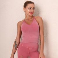 China Lady Clothing Breathable stripe Cotton Vest wholesale leisure Sleeveless Camisole Tank Top Solid Color run top for sale