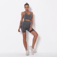 China New fashion women seamless yoga leggings collocation sports bra 2-piece wholesale customization gym wear for sale