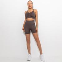 China New fashion women seamless yoga leggings collocation sports bra 2-piece wholesale customization gym wear for sale