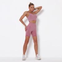 China New fashion women seamless yoga leggings collocation sports bra 2-piece wholesale customization gym wear for sale