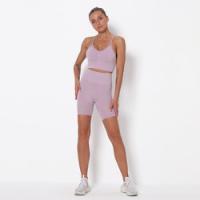 China New fashion women seamless yoga leggings collocation sports bra 2-piece wholesale customization gym wear for sale