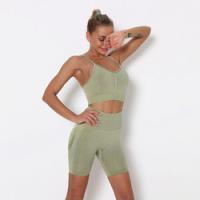 China New fashion women seamless yoga leggings collocation sports bra 2-piece wholesale customization gym wear for sale