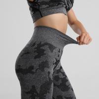 China Factory Custom 3 Pcs Women Sports Wear Sets Camouflage Seamless Breathable Bra and long sleeve crop top and Legging yoga wear for sale