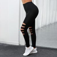 China Stylish cheap trousers ladies 2022 summer new leopard print fashion holes and tight nine-point pants women yoga leggings for sale