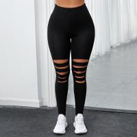 China Stylish cheap trousers ladies 2022 summer new leopard print fashion holes and tight nine-point pants women yoga leggings for sale