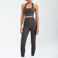 China For Women Yoga tree-piece halter neck crop top and long sleeve jacket and Running Leggings High Quality Women's sportswear for sale