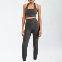 China For Women Yoga tree-piece halter neck crop top and long sleeve jacket and Running Leggings High Quality Women's sportswear for sale