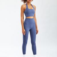China For Women Yoga tree-piece halter neck crop top and long sleeve jacket and Running Leggings High Quality Women's sportswear for sale