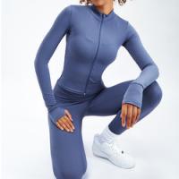 China For Women Yoga tree-piece halter neck crop top and long sleeve jacket and Running Leggings High Quality Women's sportswear for sale