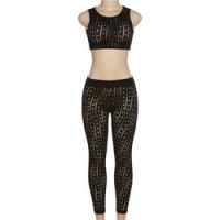 China Wholesale Custom sexy Style Tight short vest Hole  Fitness two-piece Outfit  women Sport Yoga Training Wear for sale