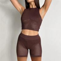China 2022 new design Gym Fitness Workout Seamless Sports vest and short Leggings two-piece Yoga Set Sport Wear Training Wear for sale