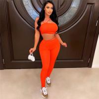 China Women High Waisted 2 Piece Yoga set Seamless Sexy Workout clothes Customized logo sports bra Fitness Yoga Wear for sale