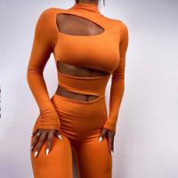 China New design new sexy hollow high waist yoga tracksuits tight sports fitness lady jumpsuit fashion women's pants trousers for sale